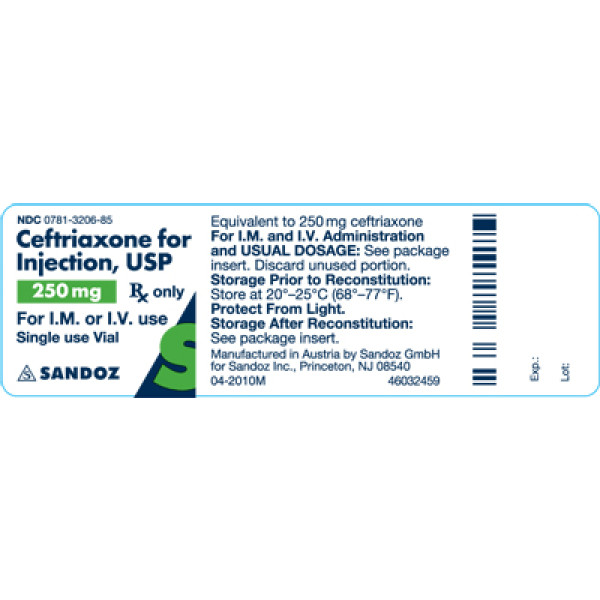 CEFTRIAXONE SODIUM 250MG - RX Products