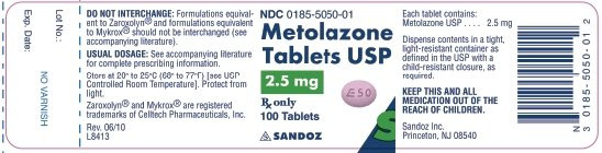 METOLAZONE 2.5MG - DIURETICS - RX Products