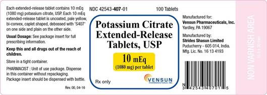 POTASSIUM CITRATE 10MEQ - RX Products