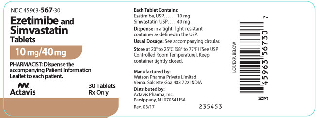 EZETIMIBE/SIMVASTATIN 10/40MG - RX Products